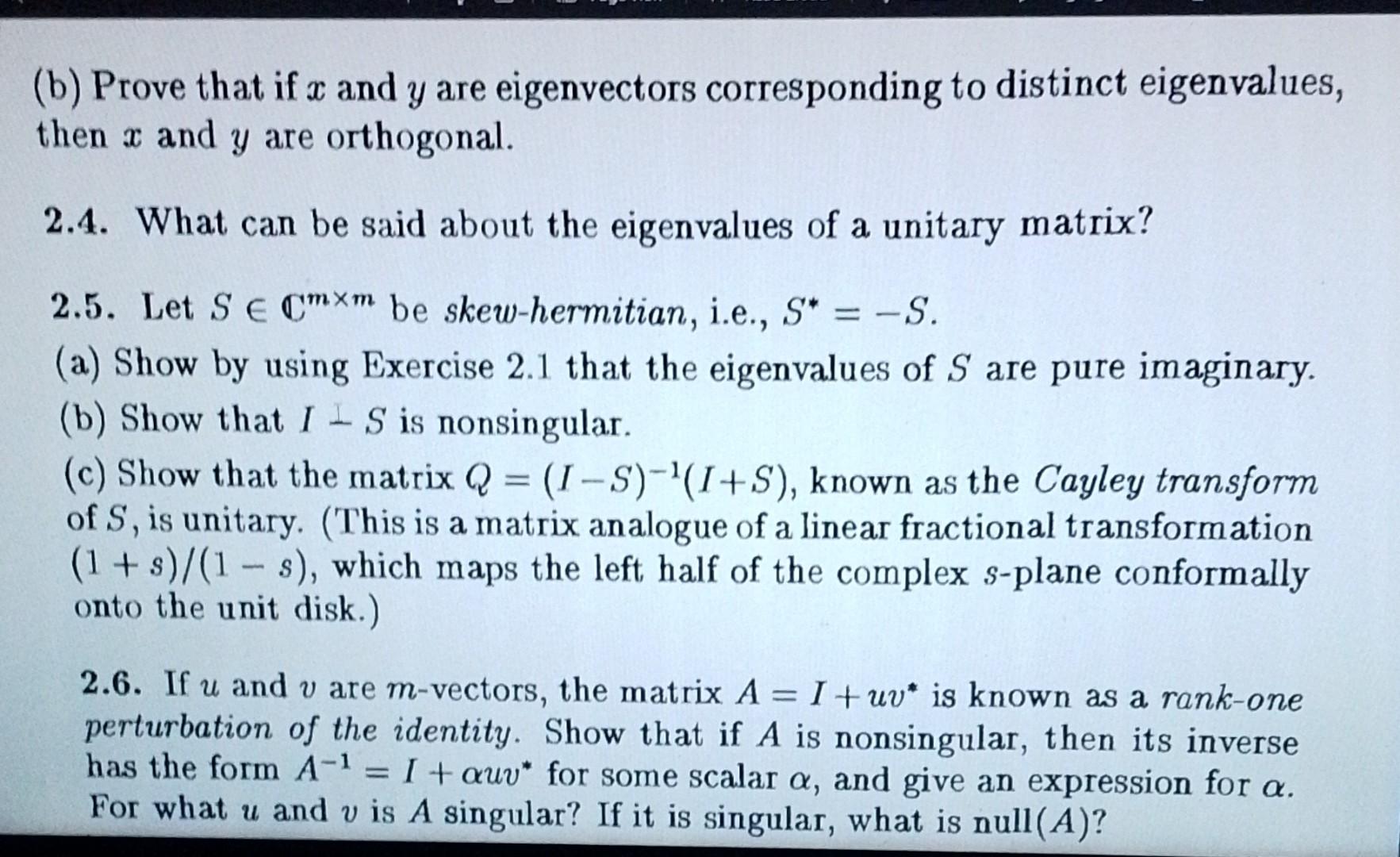 Solved B Prove That If X And Y Are Eigenvectors