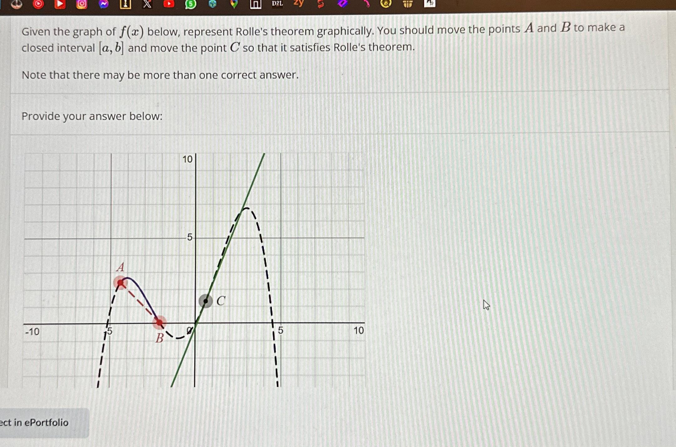 Solved Given the graph of f(x) ﻿below, represent Rolle's | Chegg.com