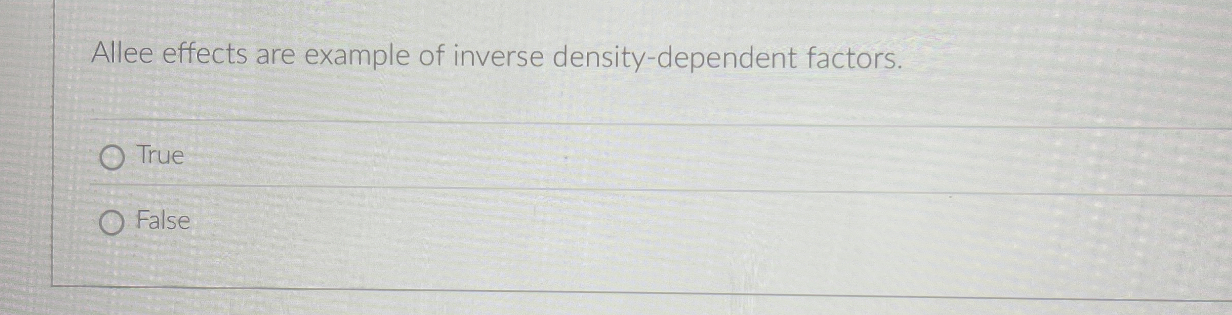 Solved Allee effects are example of inverse | Chegg.com