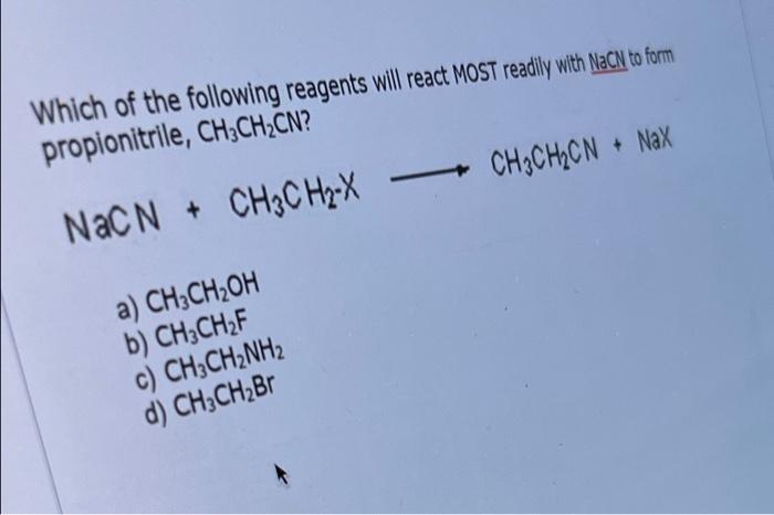 Solved Which of the following reagents will react MOST | Chegg.com
