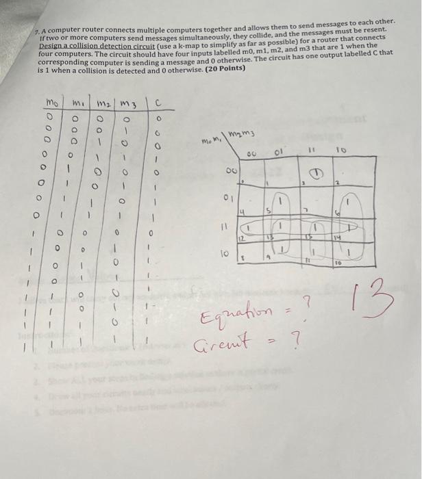 Solved 7. A computer router connects multiple computers | Chegg.com
