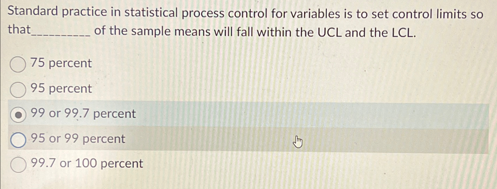 Solved Standard practice in statistical process control for | Chegg.com