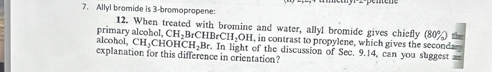 Solved Allyl bromide is 3-bromopropene:When treated with | Chegg.com