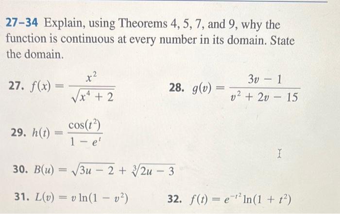 Solved 27 34 Explain Using Theorems 457 And 9 Why The 