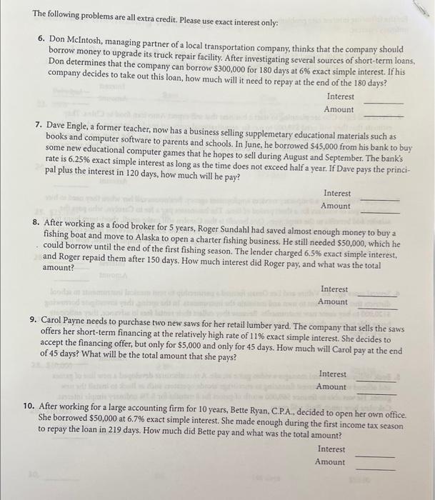 Solved The following problems are all extra credit. Please | Chegg.com