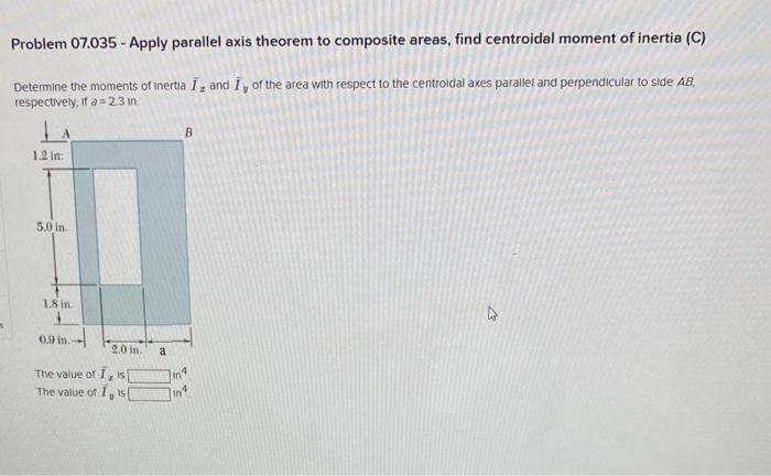 Solved Problem 07.035 - Apply parallel axis theorem to | Chegg.com
