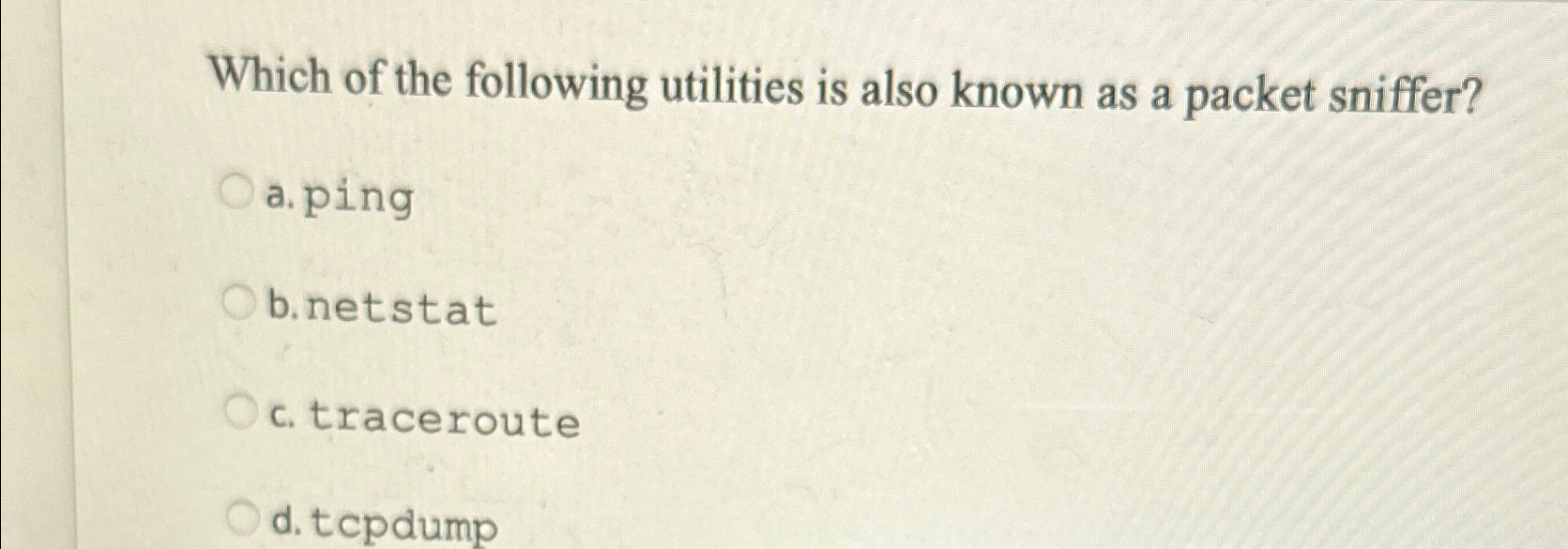 Solved Which of the following utilities is also known as a | Chegg.com
