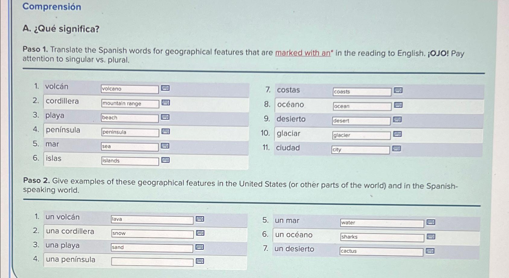 Solved ComprensiónA. ¿Qué ﻿significa?Paso 1. ﻿Translate the | Chegg.com