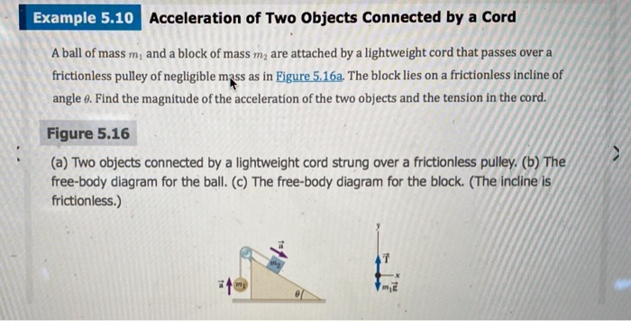 Solved Example 5.10 Acceleration of Two Objects Connected by | Chegg.com