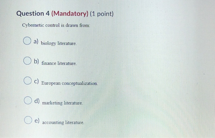 Solved Question 10 (Mandatory) (1 point) The key question | Chegg.com Solved Question 10 (Mandatory) (1 point) The key question | Chegg.com