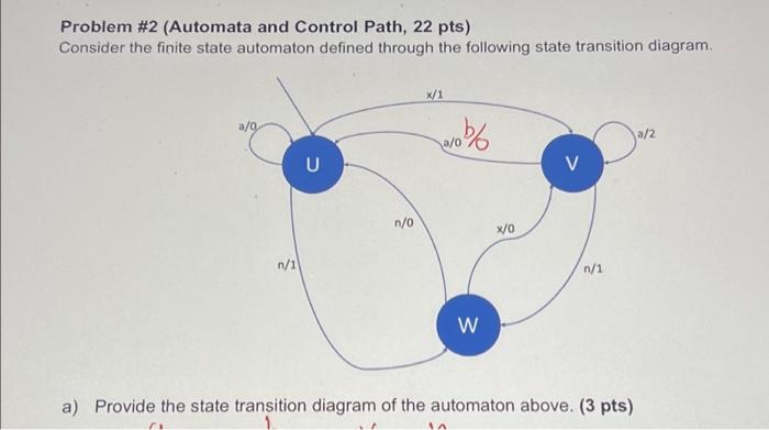 Solved find table for thisProblem #2 (Automata and Control | Chegg.com