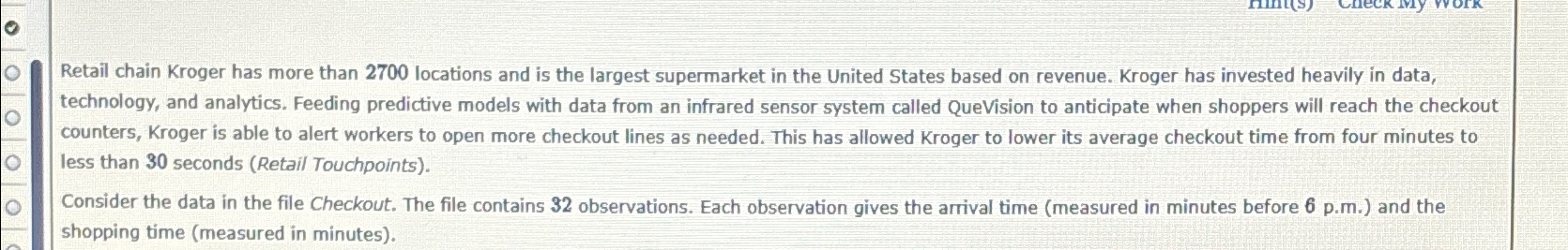 Solved Retail chain Kroger has more than 2700 ﻿locations and | Chegg.com
