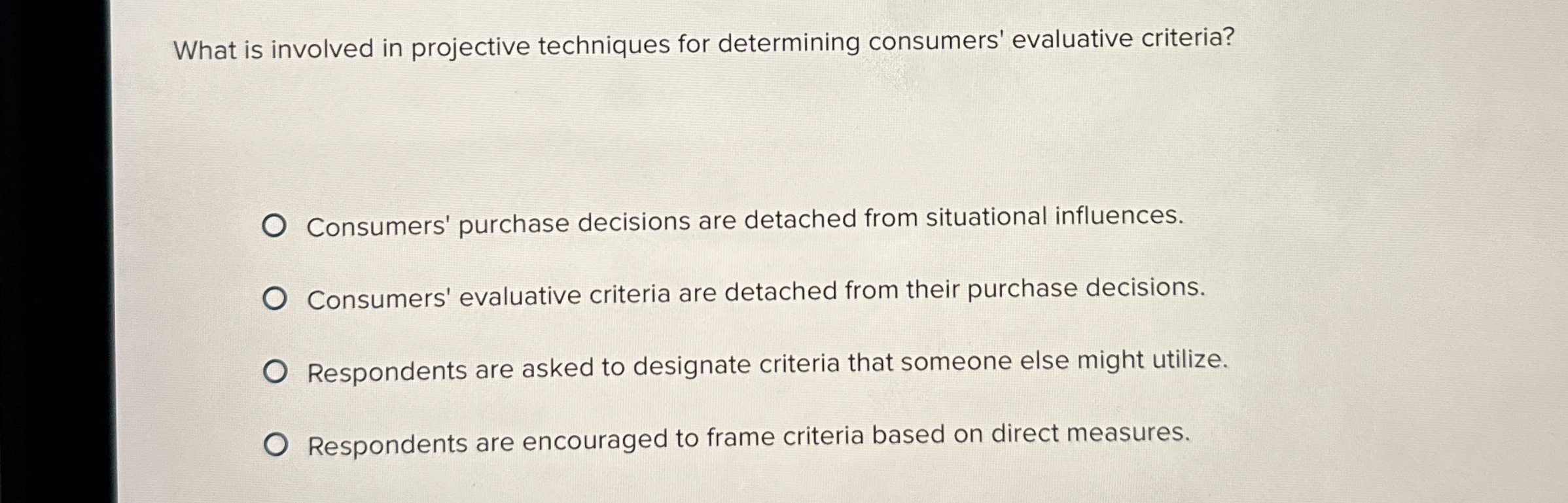 Solved What is involved in projective techniques for | Chegg.com