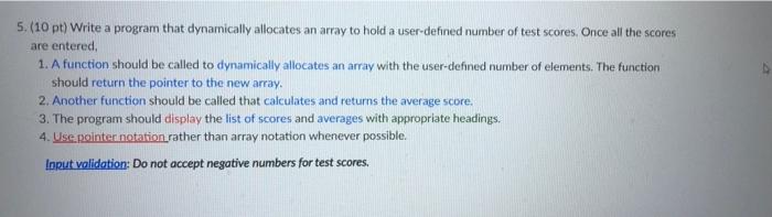 Solved 510 Pt Write A Program That Dynamically Allocates 