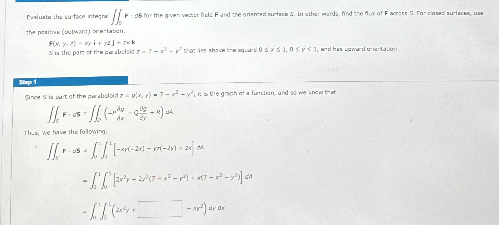 Solved Evaluate the surface integral ∬SF*dS ﻿for the given | Chegg.com