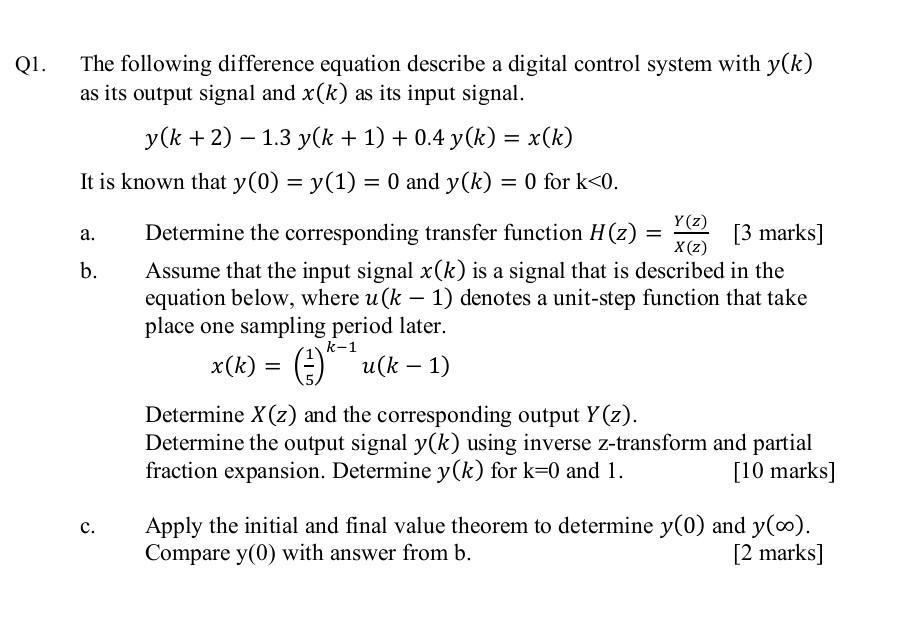 Solved The following difference equation describe a digital | Chegg.com