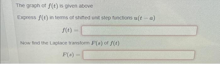Solved Express f(t) in terms of shifted unit step functions | Chegg.com Solved Express f(t) in terms of shifted unit step functions | Chegg.com