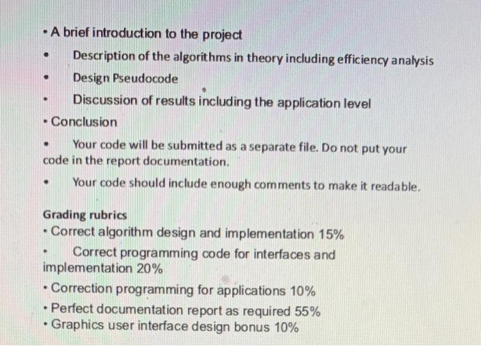Solved Sorting, searching, and efficiency analysis Project | Chegg.com