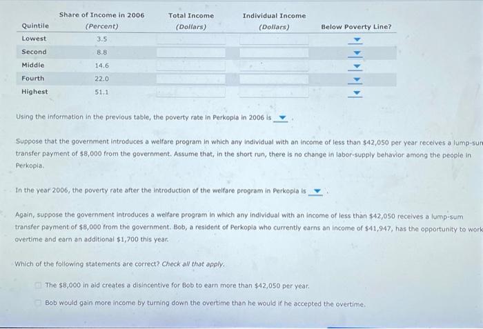 Solved 1. Income inequality and the poverty rate The | Chegg.com
