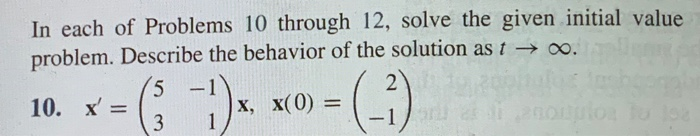 Solved In each of Problems 10 through 12, solve the given | Chegg.com