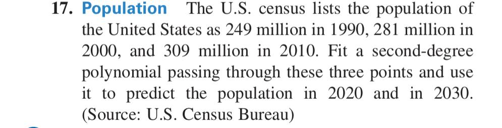 Solved Population The U.S. ﻿census lists the population of | Chegg.com