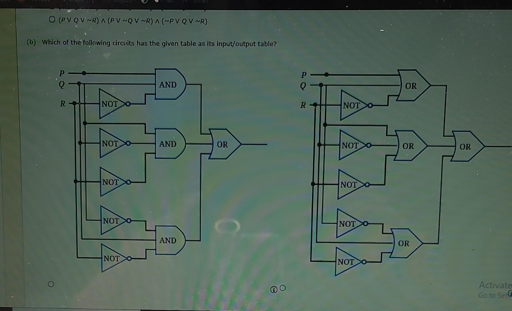Solved Consider the following input/output table. (a) Winch | Chegg.com