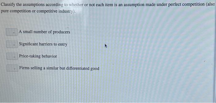 Solved Classify the assumptions according to whether or not | Chegg.com