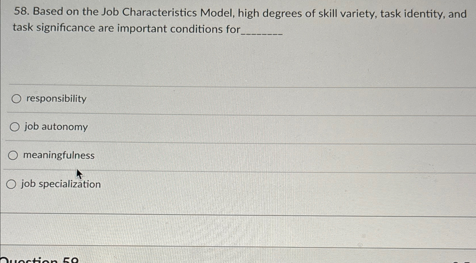 Solved Based on the Job Characteristics Model, high degrees | Chegg.com