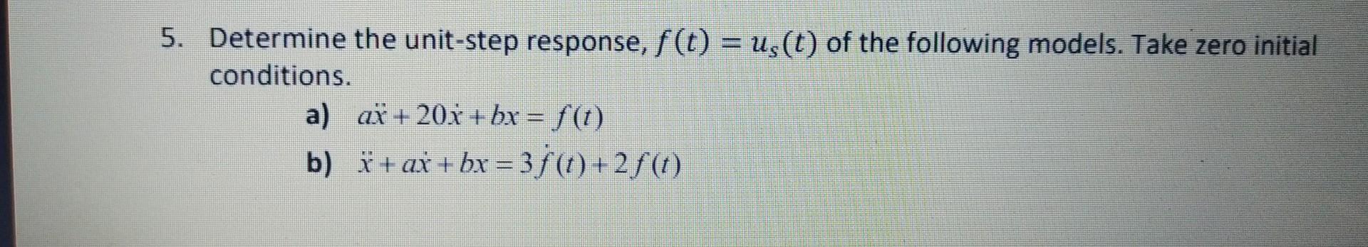 Solved Determine the unit-step response, f(t)=us(t) of the | Chegg.com