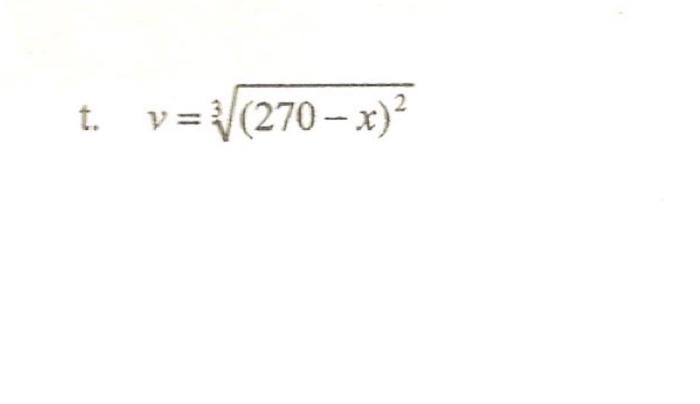 Solved y=(270- x)2 ? = | Chegg.com