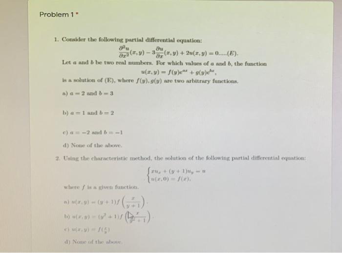 Solved Problem 1 " 1. Consider the following partial | Chegg.com