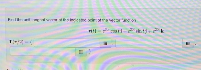 Solved Find the unit tangent vector at the indicated point | Chegg.com