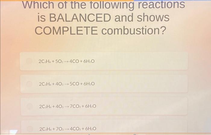 Solved Which of the tollowing reactions is BALANCED and | Chegg.com