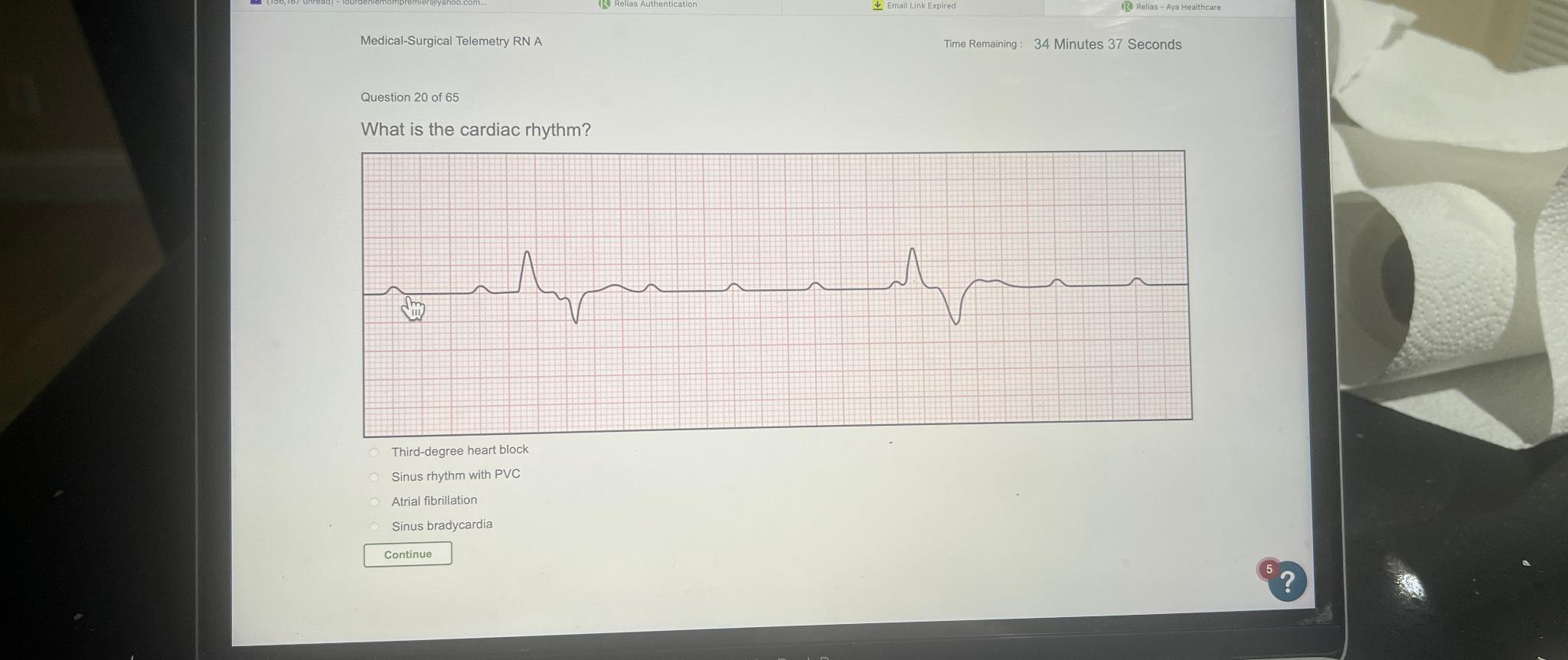 Solved Medical-Surgical Telemetry RN ATime Remaining: 34 | Chegg.com