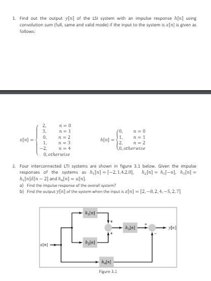 Solved Find out the output y[n] ﻿of the LSI system with an | Chegg.com