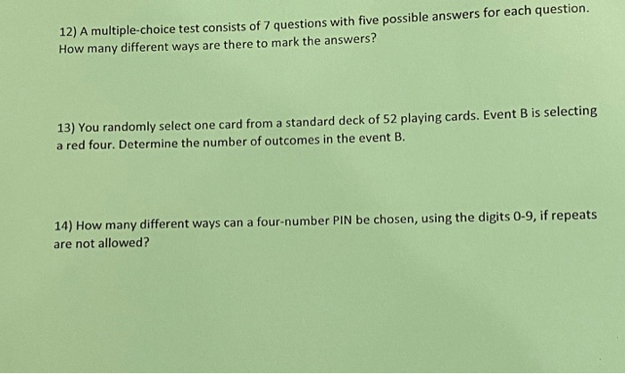 Solved 1) A: List all possible outcomes (the sample space) | Chegg.com