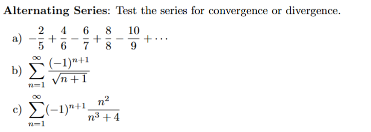 Solved Alternating Series: Test the series for convergence | Chegg.com