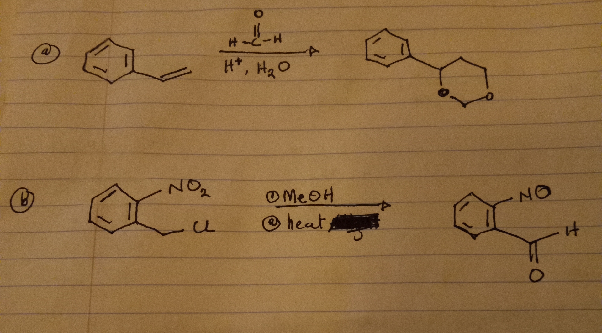 Solved mechanism for these reactions(a)(b)(1) ﻿MeOH | Chegg.com