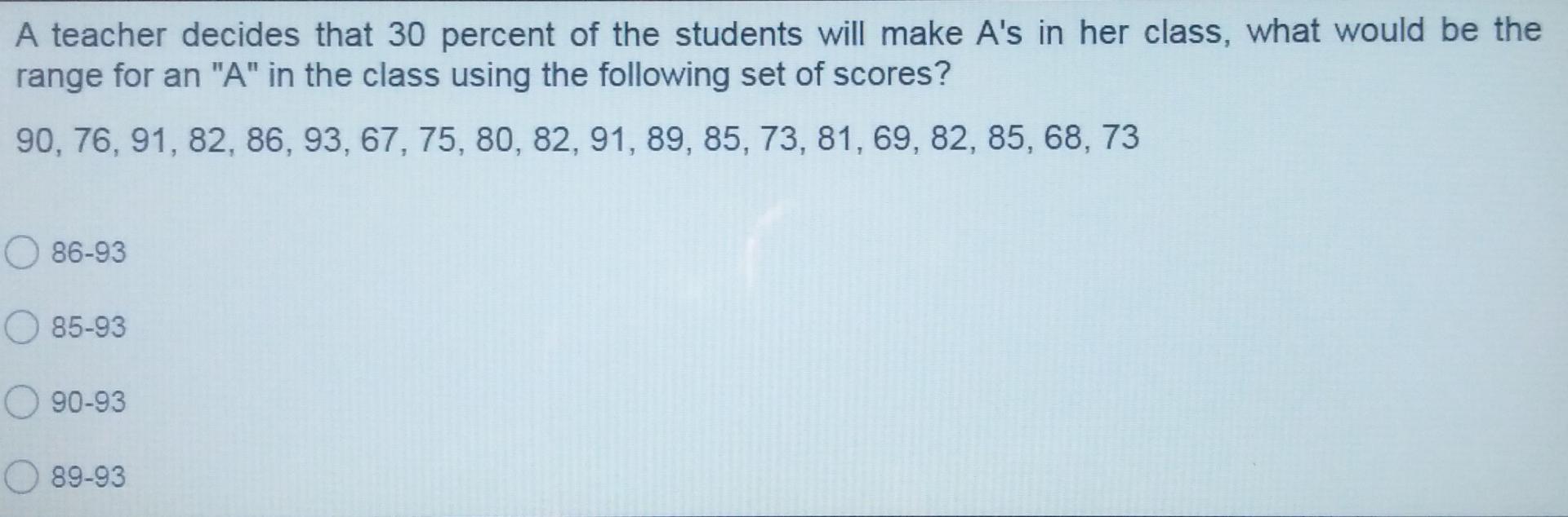 Solved A teacher decides that 30 percent of the students | Chegg.com