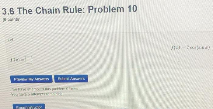 Solved 3.6 The Chain Rule: Problem 8 (6 points) Let | Chegg.com
