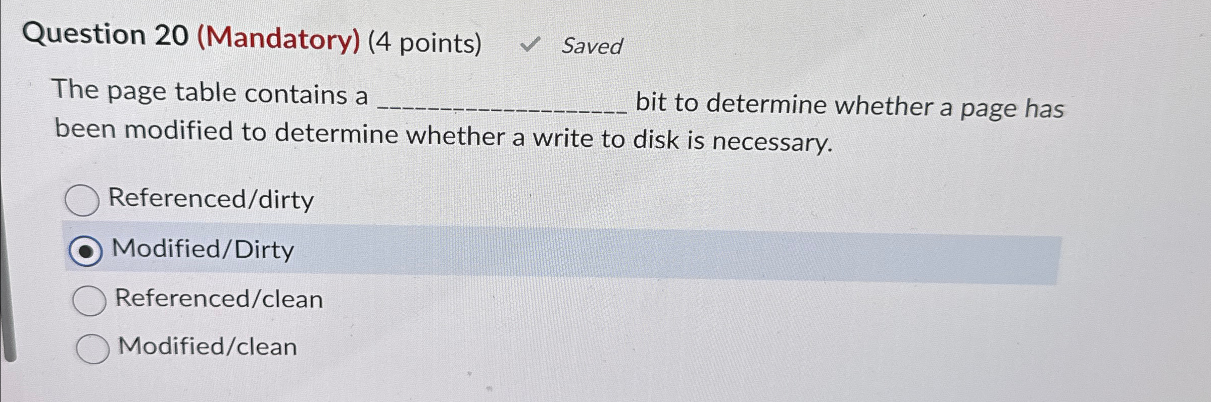 Solved Question 20 (Mandatory) (4 points) SavedThe page | Chegg.com Solved Question 20 (Mandatory) (4 points) SavedThe page | Chegg.com