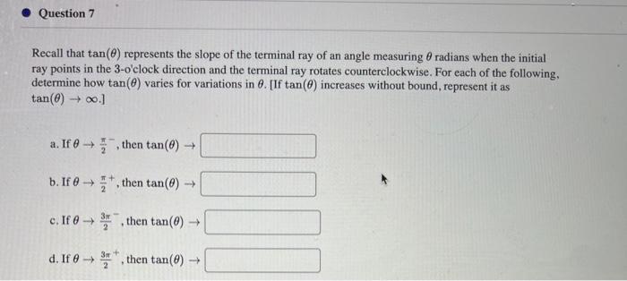Solved An angle's initial ray points in the 3-o'clock | Chegg.com