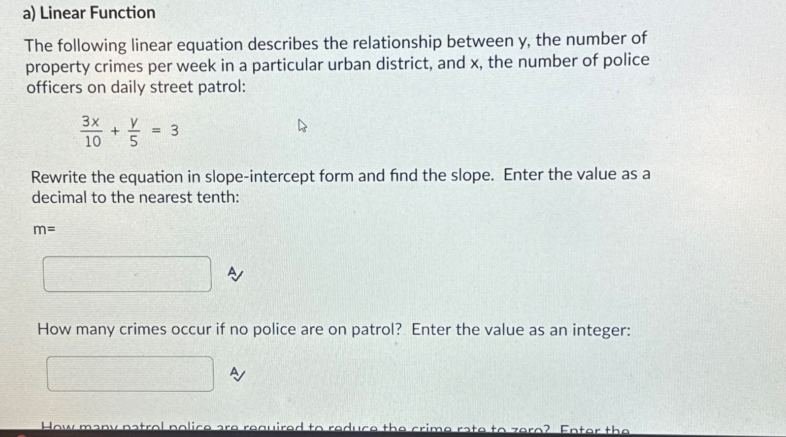Solved A ﻿linear Functionthe Following Linear Equation