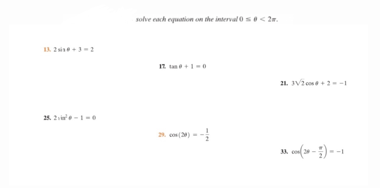 Solved solve each equation on the interval | Chegg.com Solved solve each equation on the interval | Chegg.com