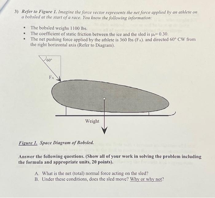 Solved 3) Refer to Figure 1. Imagine the force vector | Chegg.com