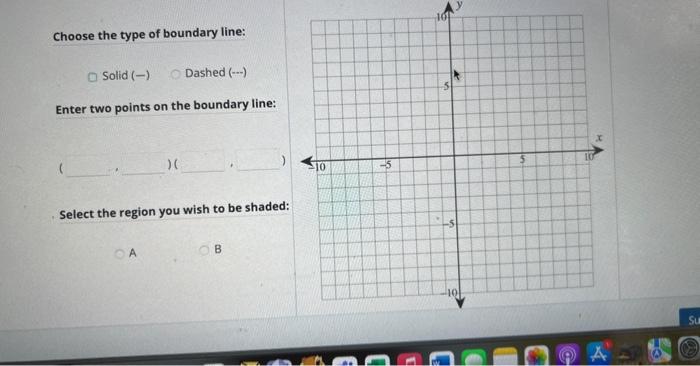 Solved Choose the type of boundary line: Solid (−) Dashed | Chegg.com
