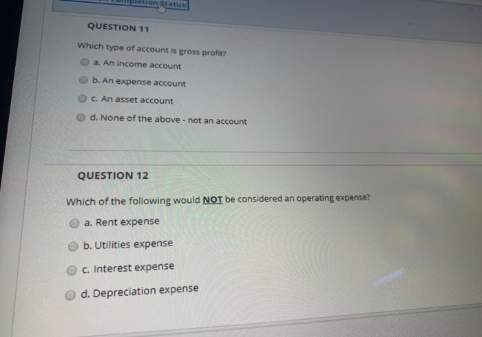 Solved On Status QUESTION 11 Which Type Of Account Is Gross Chegg solved-on-status-question-11-which-type-of-account-is-gross-chegg