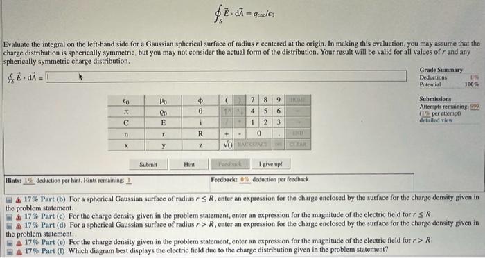 Solved (8\%) Problem 5: A spherically symmetric charge | Chegg.com