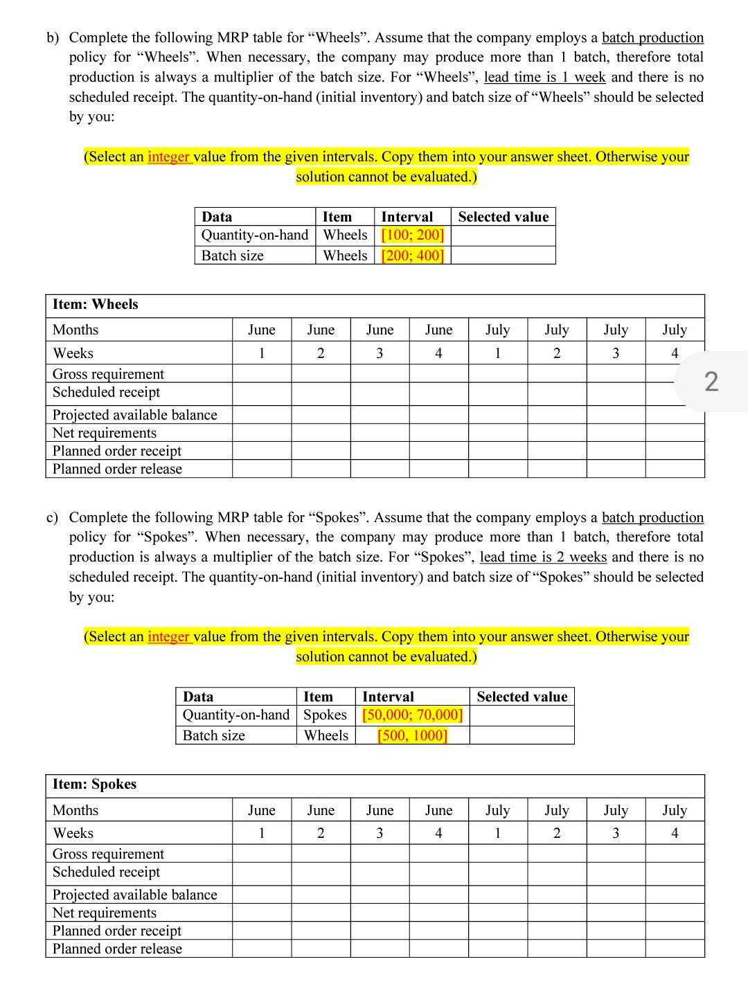 Solved Below, you can see the BOM of a bicycle. Assume that | Chegg.com