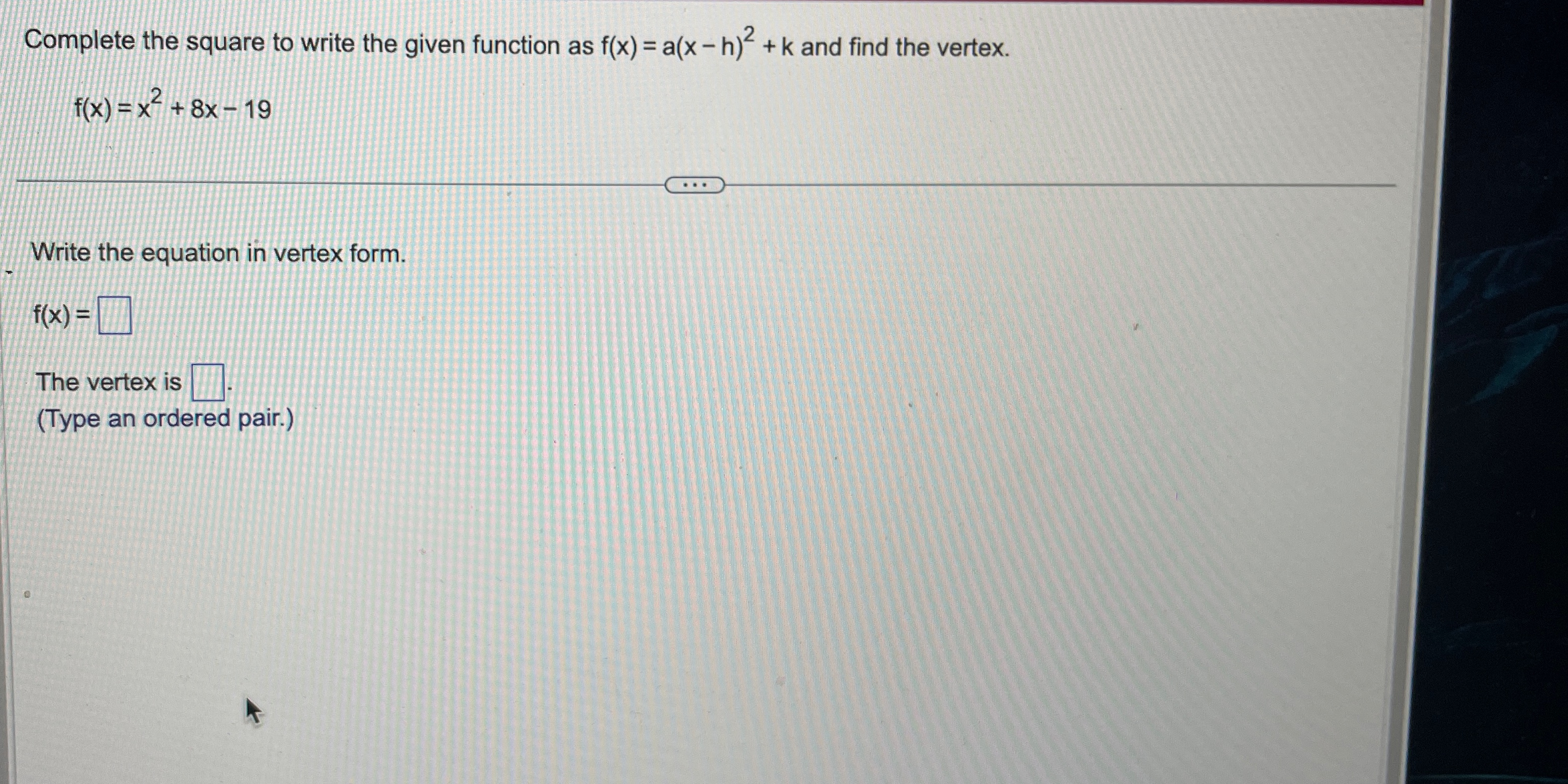 Solved Complete the square to write the given function as | Chegg.com